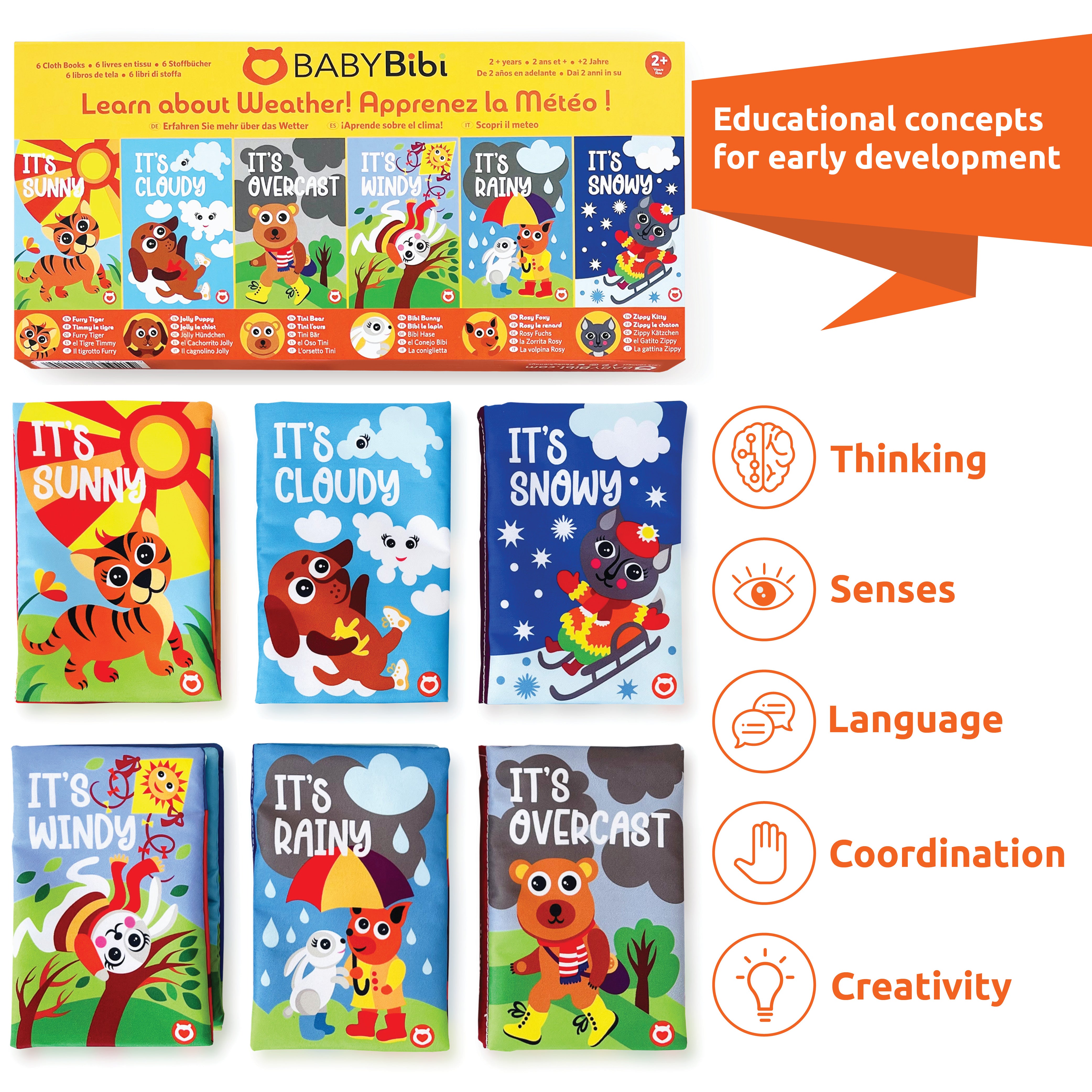 Baby Cloth Books About Weather – BabyBibi
